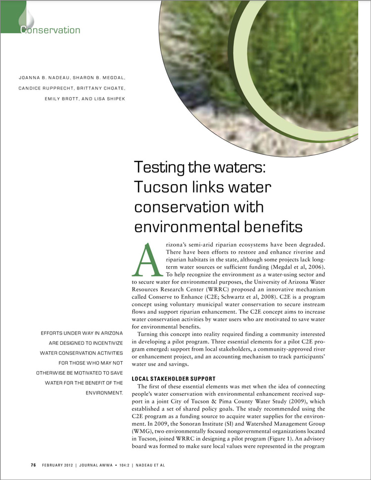Testing the Waters: Tucson Links Water Conservation with Environmental ...