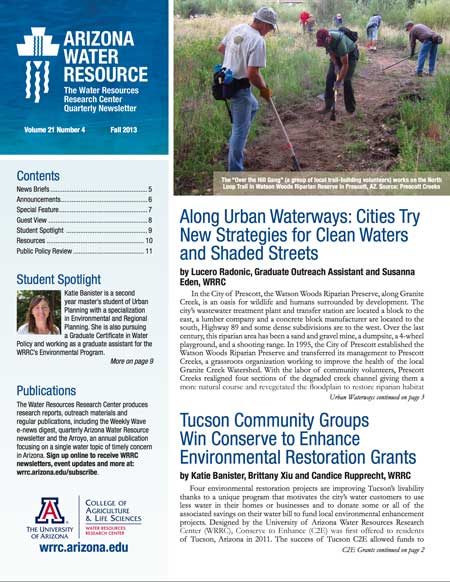 Arizona Water Resource Fall 2013 | Water Resources Research Center ...