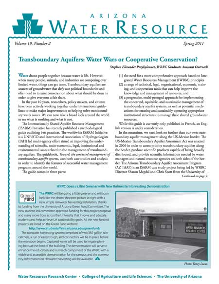 Arizona Water Resource Spring 2011 | Water Resources Research Center ...
