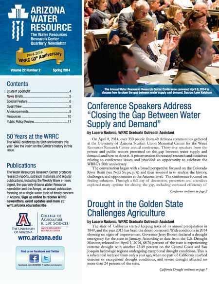 Arizona Water Resource Spring 2014 | Water Resources Research Center ...